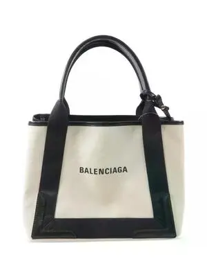 Balenciaga Navy Cabas Tote Bag - Neutrals