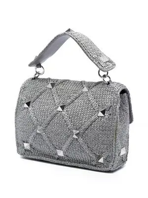 Valentino Garavani Metallic Knit Roman Stud Satchel