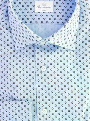BRANCACCIO Patterned Slim-fit Shirt - Blue