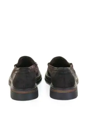 FRANCO FEDELE Suede Penny Strap Loafers
