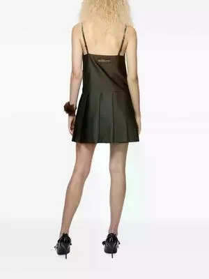 Acne Studios Strappy Dress With Pleated Skirt - Brown