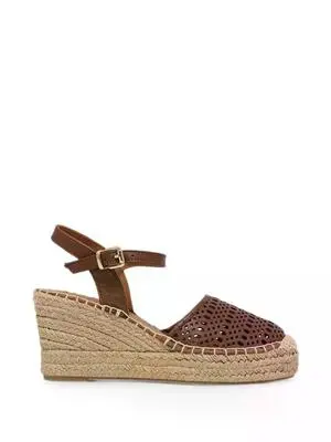 BILLI BI Perforated Leather Wedge Espadrilles