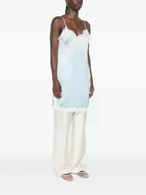 VICOLO Lace Trim Satin Top