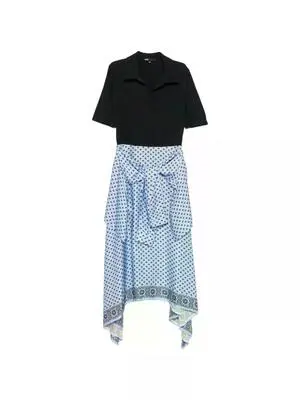 Maje Floral Print Asymmetrical Dress - Blue