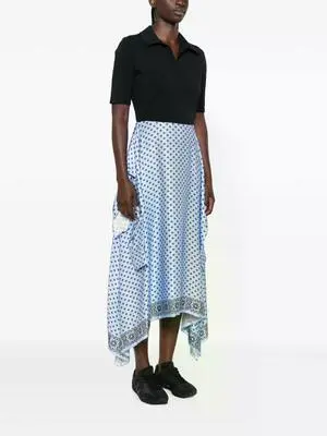 Maje Floral Print Asymmetrical Dress - Blue
