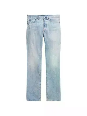 Polo Ralph Lauren Paint-splattered Straight-leg Jeans - Blue