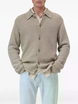 Closed Waffle-knit Button-up Cardigan