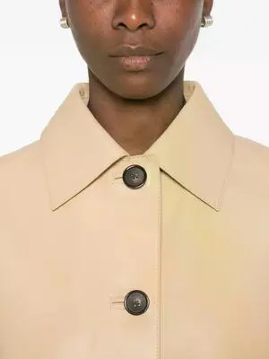 TOTEME Button-up Leather Jacket - Neutrals