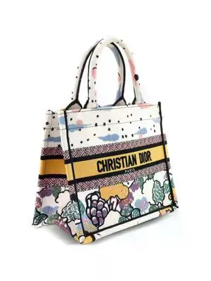 Dior Embroidered Canvas Small Tote Bag - Multicolour