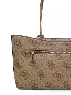 Guess Monogram Print Horsebit Detail Tote Bag