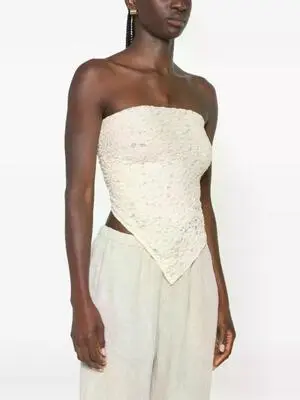 Enza Costa Lace Construction Strapless Top