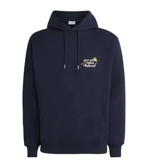Drole De Monsieur Cotton Vine Slogan Hoodie - Navy