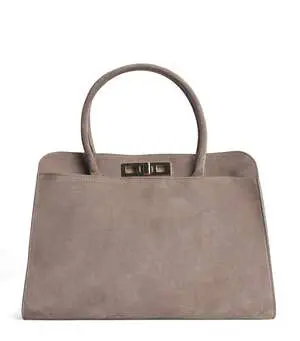 Fabiana Filippi Large Suede Josephine Top-handle Bag - Beige