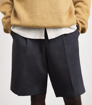 NN.07 Kay Pleated Stretch-cotton Shorts