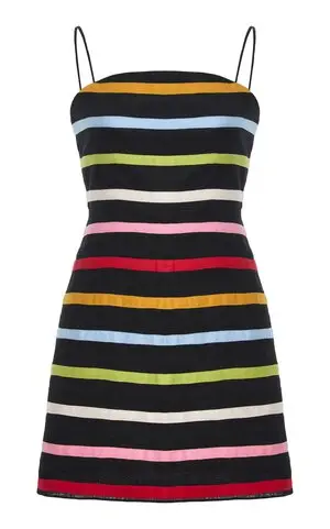 CALA DE LA CRUZ Striped Linen Mini Dress - Multi