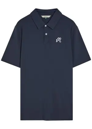 MALBON Fairway Logo-embroidered Piqué Jersey Polo Shirt - Navy