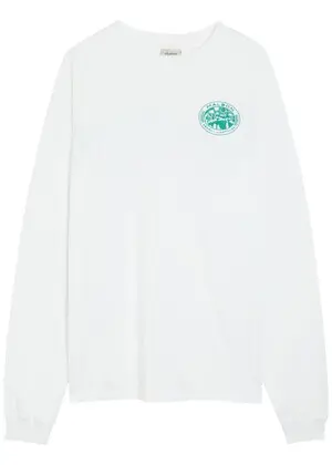 MALBON Horizon Printed Long-sleeve Cotton T-shirt - White