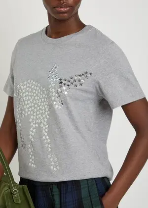 JW Anderson Star-appliquéd Cotton T-shirt - Grey
