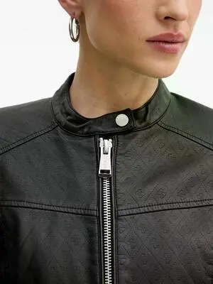 Guess Monogram-embossed Zip-up Jacket