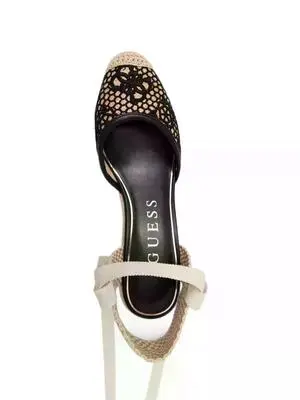 Guess Wedge Espadrilles With Lace Panelling