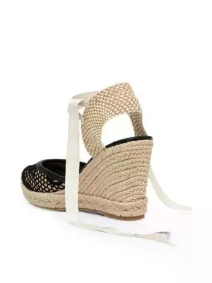 Guess Wedge Espadrilles With Lace Panelling