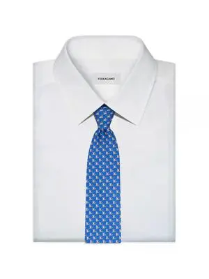 FERRAGAMO Pure Silk Mallard Print Neck Tie