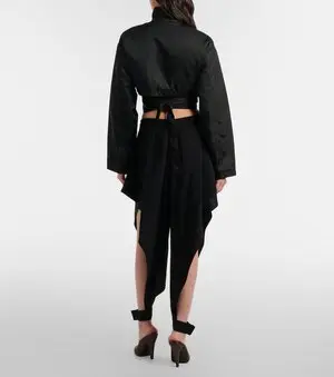 Alaïa Cutout Ruffled Tapered Pants