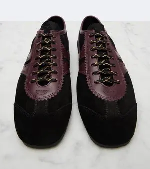 Dries Van Noten Suede And Leather Sneakers - Black