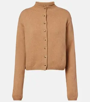 Khaite Annora Wool And Cashmere Cardigan - Beige