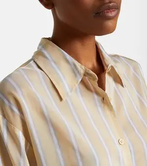 THE FRANKIE SHOP Peri Striped Twill Shirt - Beige