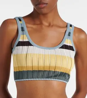 Alaïa Striped Knitted Crop Top