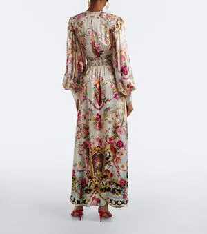 Camilla Floral Silk Satin Maxi Dress