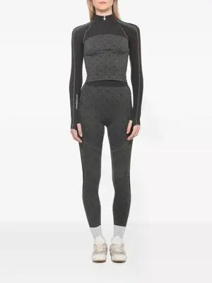 Casablanca Seamless Monogram-pattern High Neck Zip Top