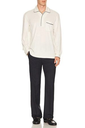 TOM FORD Cotton Silk Piquet Polo - Ecru