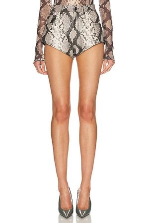 Lapointe Faux Stretch Python Mini Short - Python Print