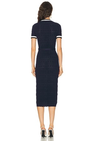 SELF-PORTRAIT Pointelle Knit Midi Dress