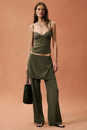 ST. AGNI Transparent Sarong Pant - Olive