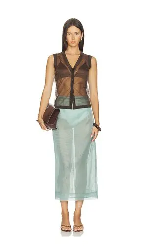 Renggli Sheer Knit Waistcoat - Brown