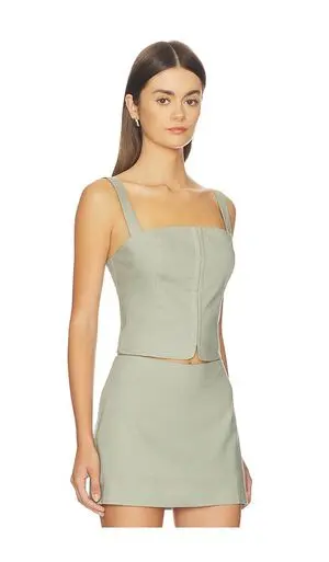 Good American Linen Corset Top - Green