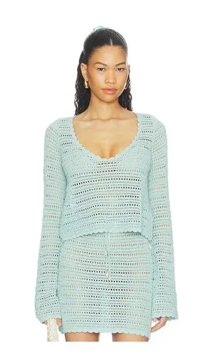 Show Me Your Mumu Offshore Cropped Sweater - Mint