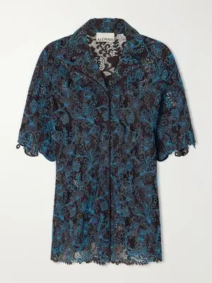 ALEMAIS Francine Guipure Lace Shirt - Brown