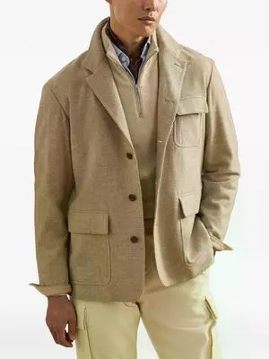 Ralph Lauren Purple Label Textured Flapped Pocket Jacket