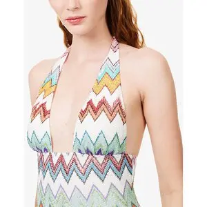 Missoni Halter-neck Zig-zag Pattern Swimsuit