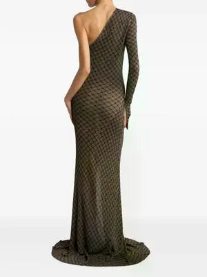 Etro Ribbed Maxi Dress With Micro Diamond Motif
