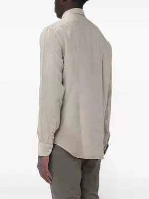 BROOKSFIELD Logo-embroidered Linen Shirt