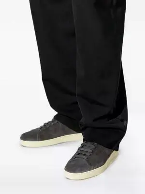 TOM FORD Suede Perforated Logo Sneakers - Grey