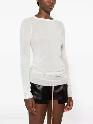 Rick Owens Ribbed Knit Long-sleeve T-shirt - Neutrals