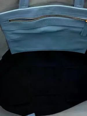 Celine 2013 Bicolor Leather Vertical Cabas Tote Bag