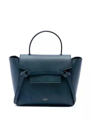 Celine Nano Grained Calfskin Belt Bag Satchel - Blue