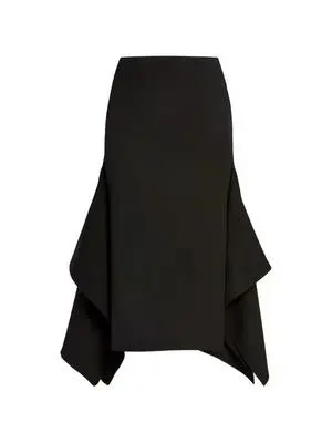 Erdem Side-draped Woo Midi Skirt